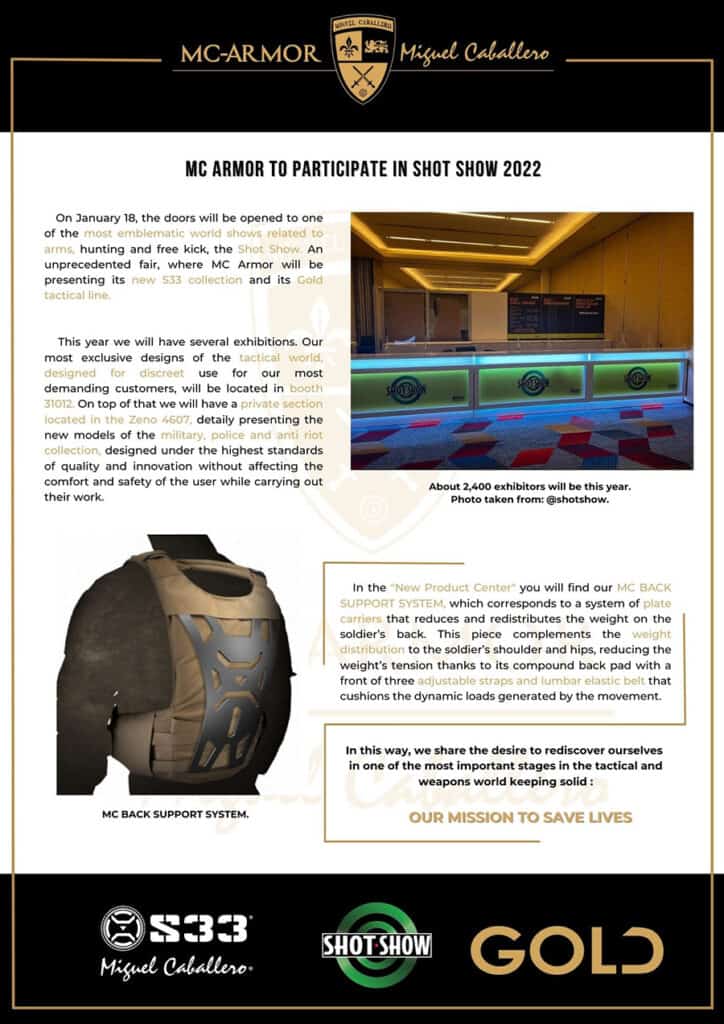 MC Armor To Participate In SHOT Show 2022 - UN12Magazine